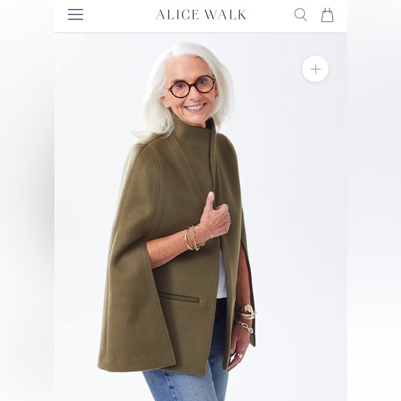 Alice Walk | Jackets & Coats | Nwt Small Olive Green Cape From Alice ...